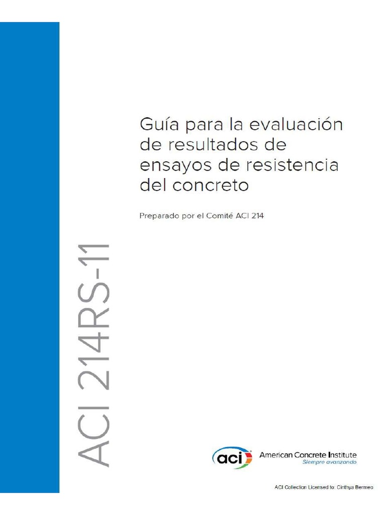 ACI 214 R-2011 Evaluacion Pruebas de Resistencia (Español) | PDF