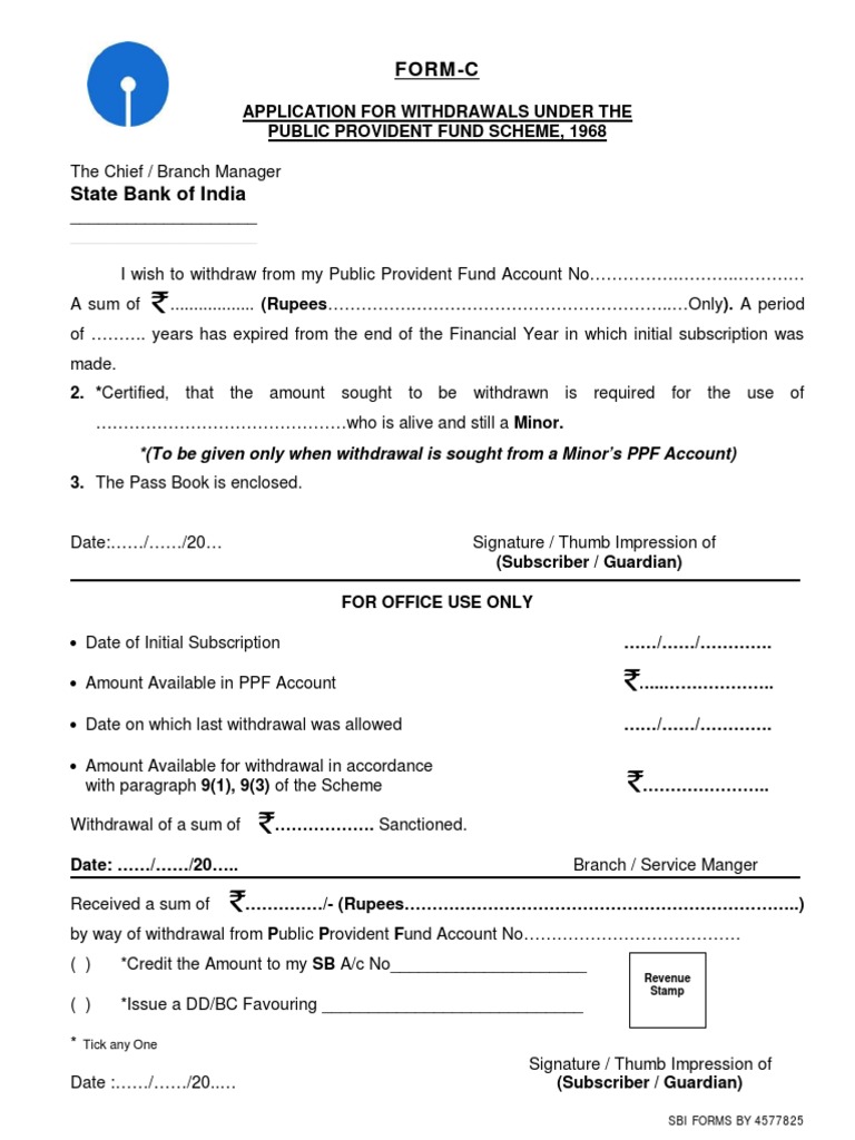 Form-C (PPF Withdrawal) | PDF