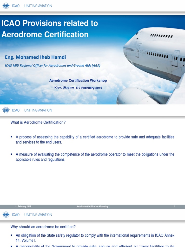 Session 1 - ICAO Provisions Related To Aerodrome Certification | PDF ...