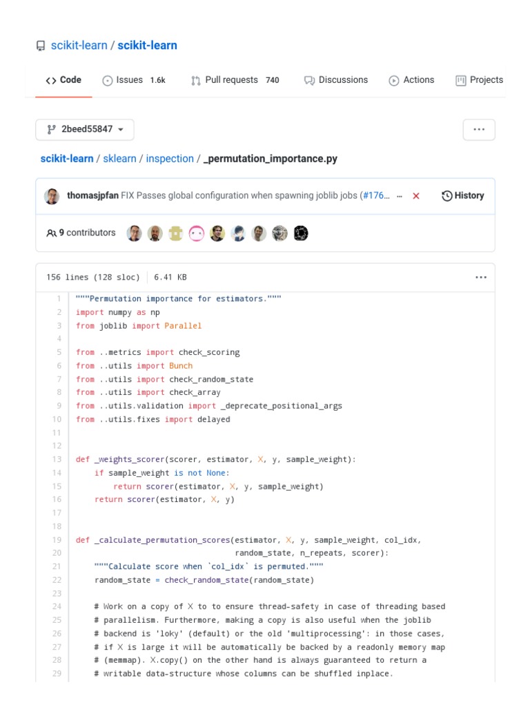 Scikit-learn Permutation Importance Guide | PDF | Subroutine | Computer ...