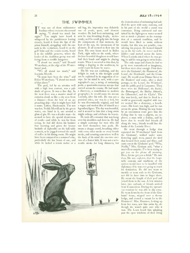 Cheever 1964 The Swimmer - Dickey 1964 The Escape - New Yorker - Jul 18 ...