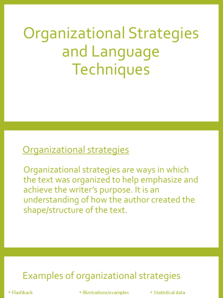 Organizational Strategies and Language Techniques | PDF