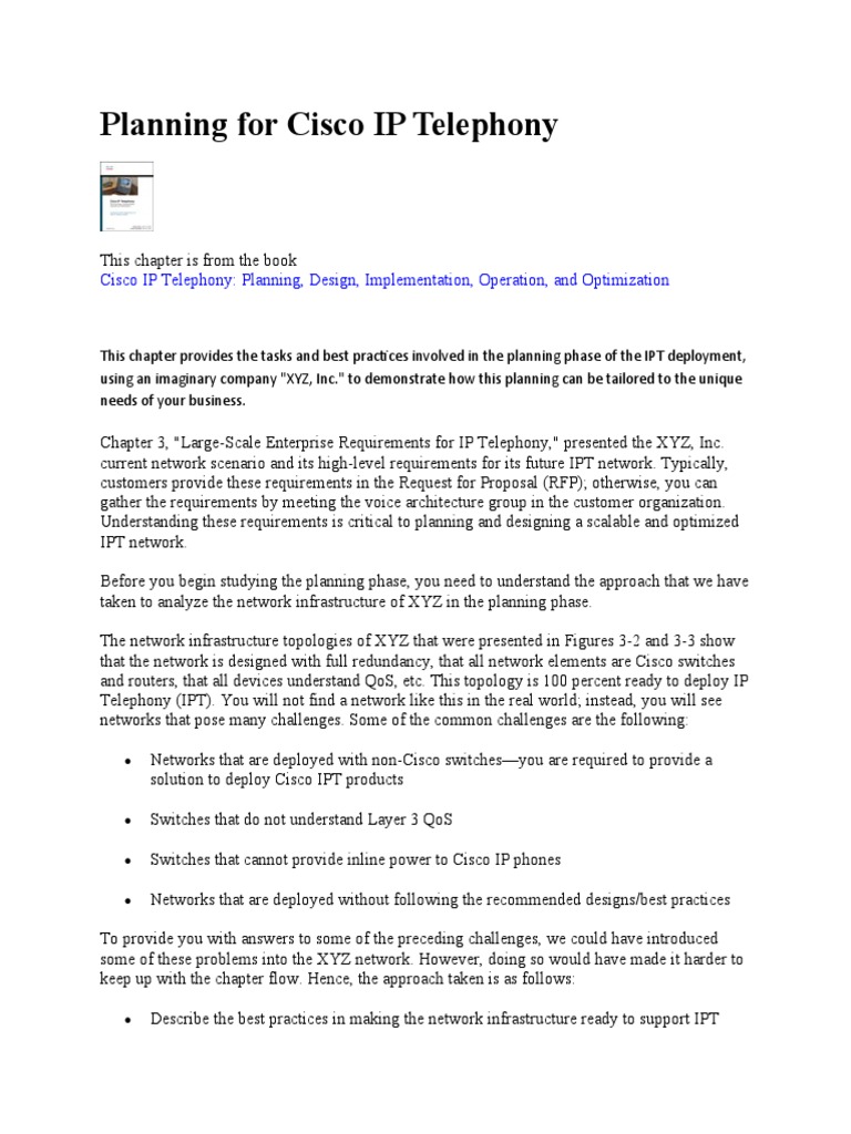 Cisco IPT Network Planning Guide | PDF | Network Switch | Computer Network