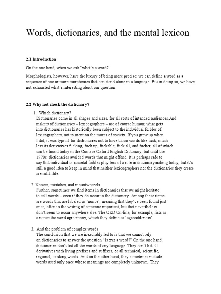 Chapter 2 Word, Dictionary | Download Free PDF | Lexicon | Dictionary