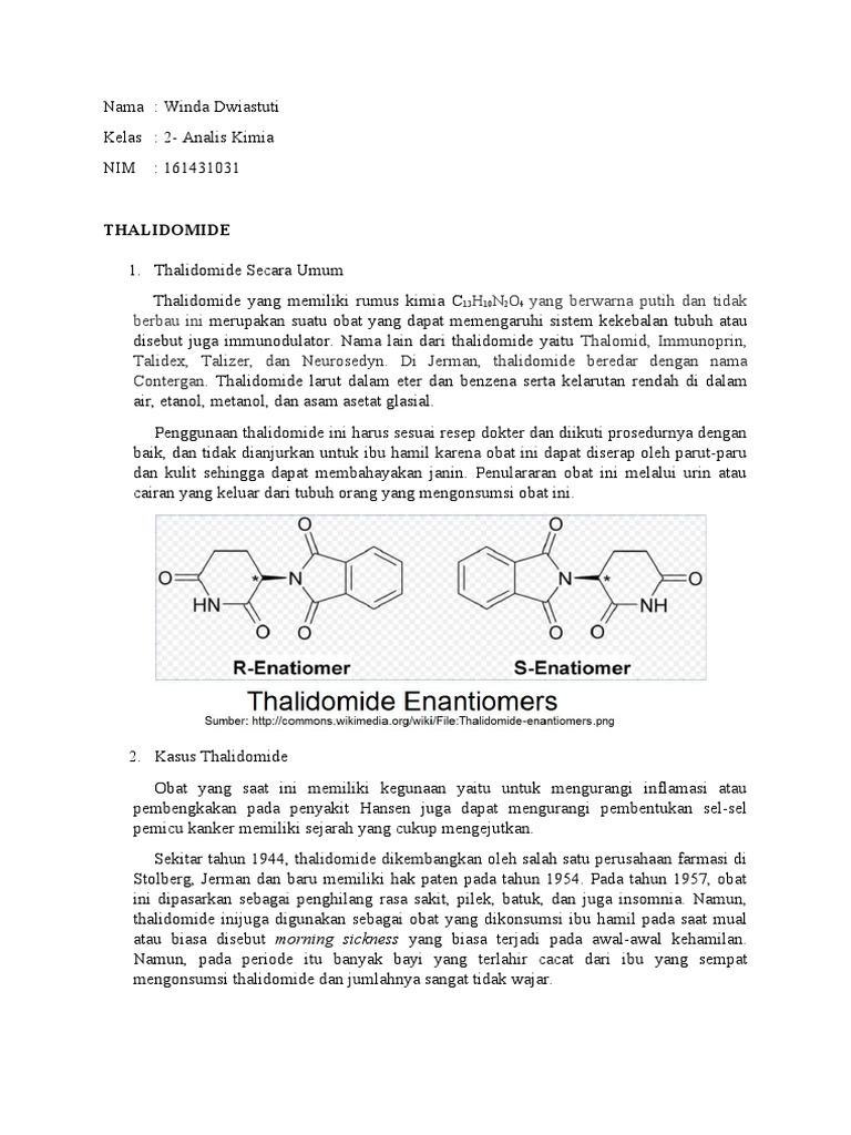 SEJARAH PENGEMBANGAN DAN KONTROVERSI OBAT THALIDOMIDE DAN VIOXX | PDF
