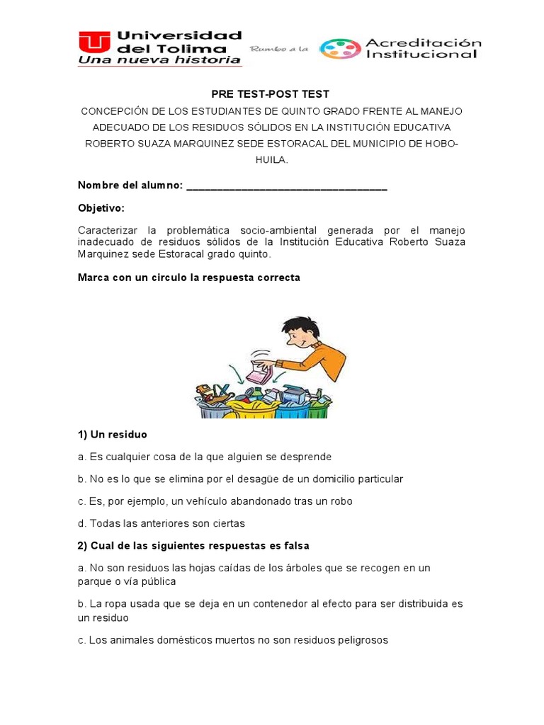 Pre y Pos Tests | PDF