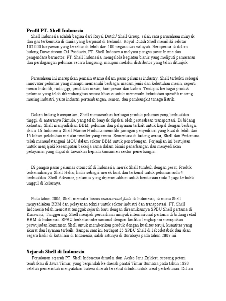Bahan2 Shell Dan Pertamina | PDF
