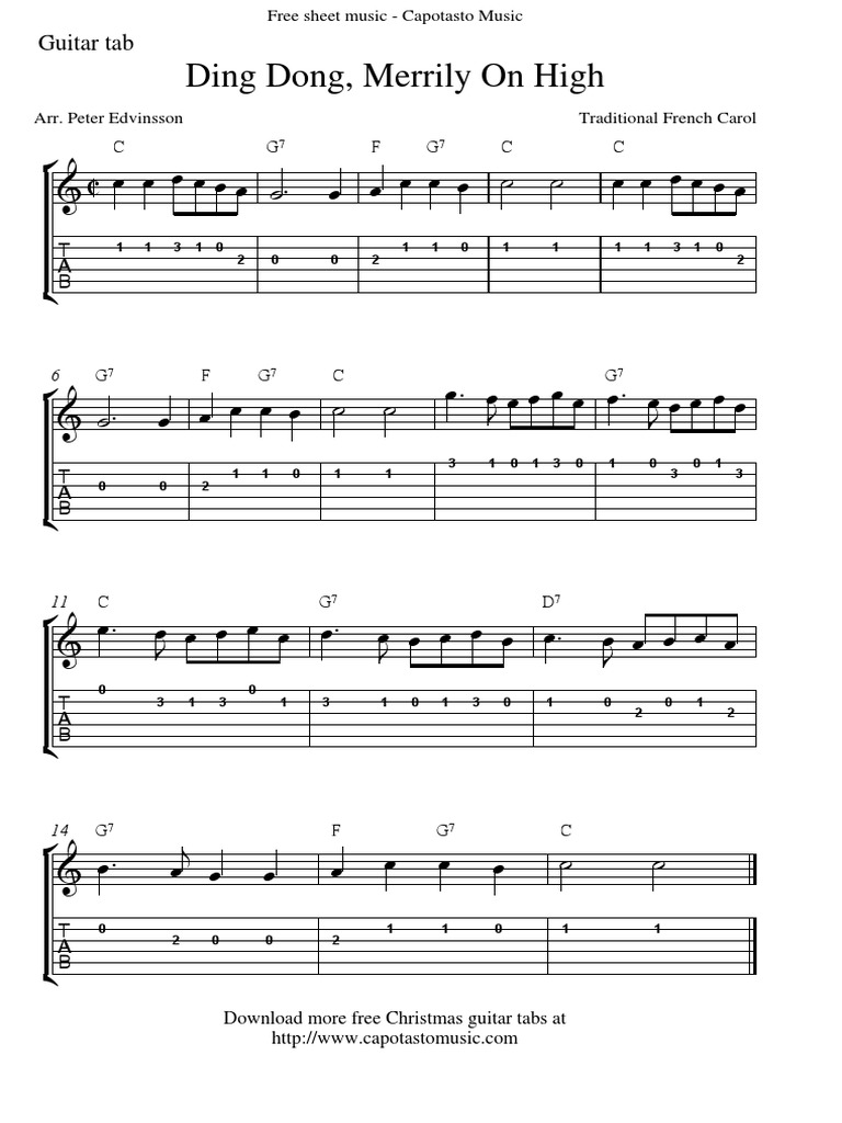 Ding Dong Tab | PDF | Musical Compositions | Musical Notation
