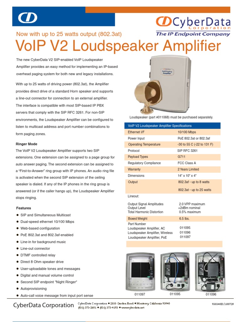 VoIP V2 Loudspeaker Amplifier | PDF | Voice Over Ip | Session ...