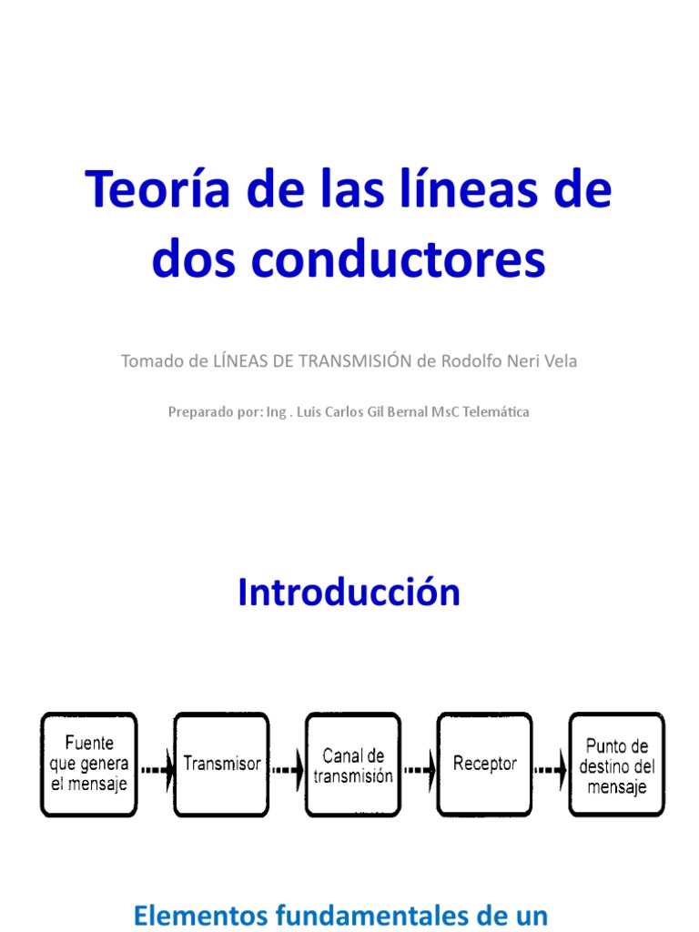 Teoría de Las Líneas de Dos Conductores | PDF | Línea de transmisión | Permisividad