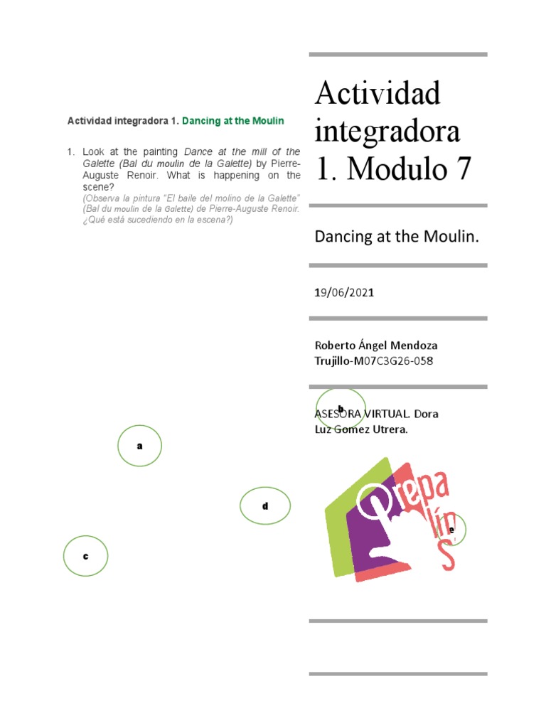 Actividad Integradora 1. Modulo 7: Dancing at The Moulin | PDF | Paintings