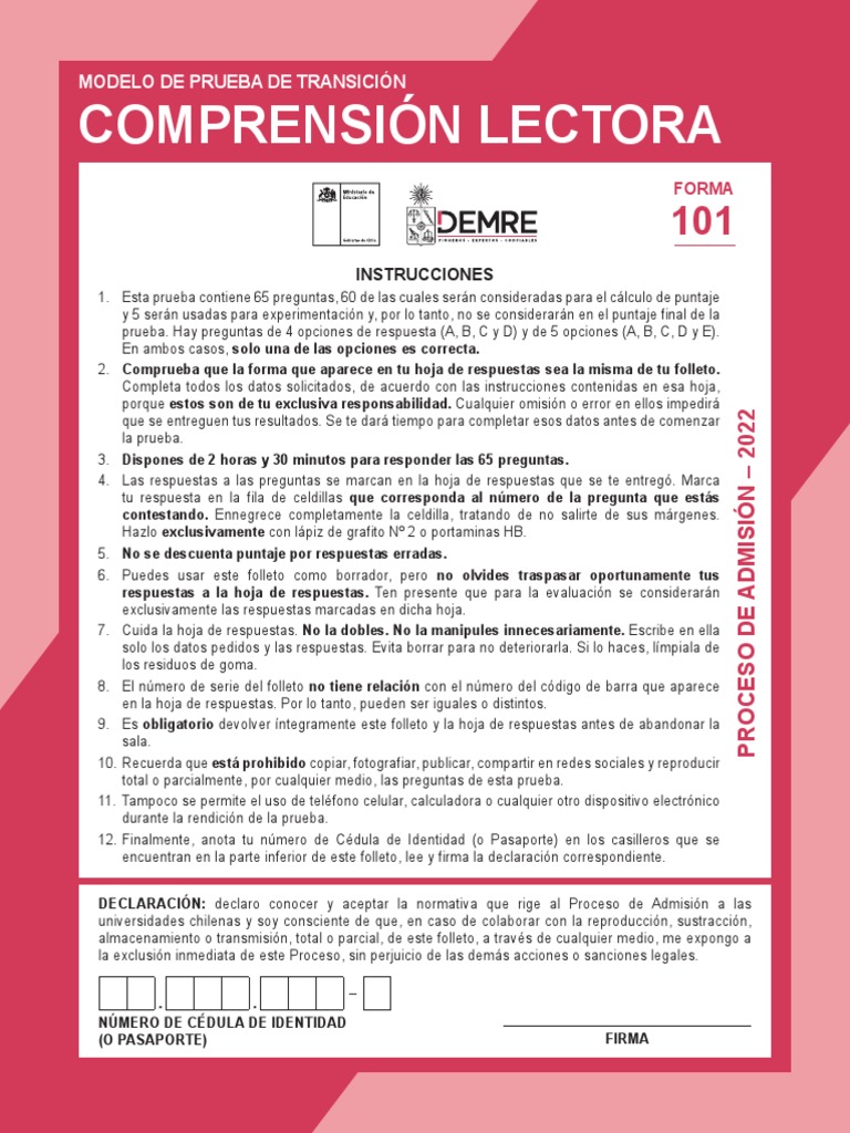 2022 21 07 08 Modelo Comprension Lectora p2022 | PDF | Humanidades | Cetacea