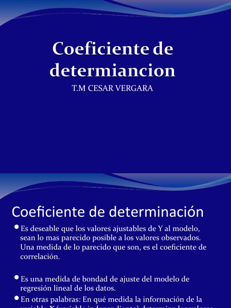 Coeficiente de Determinación en Regresión | PDF | Coeficiente de ...