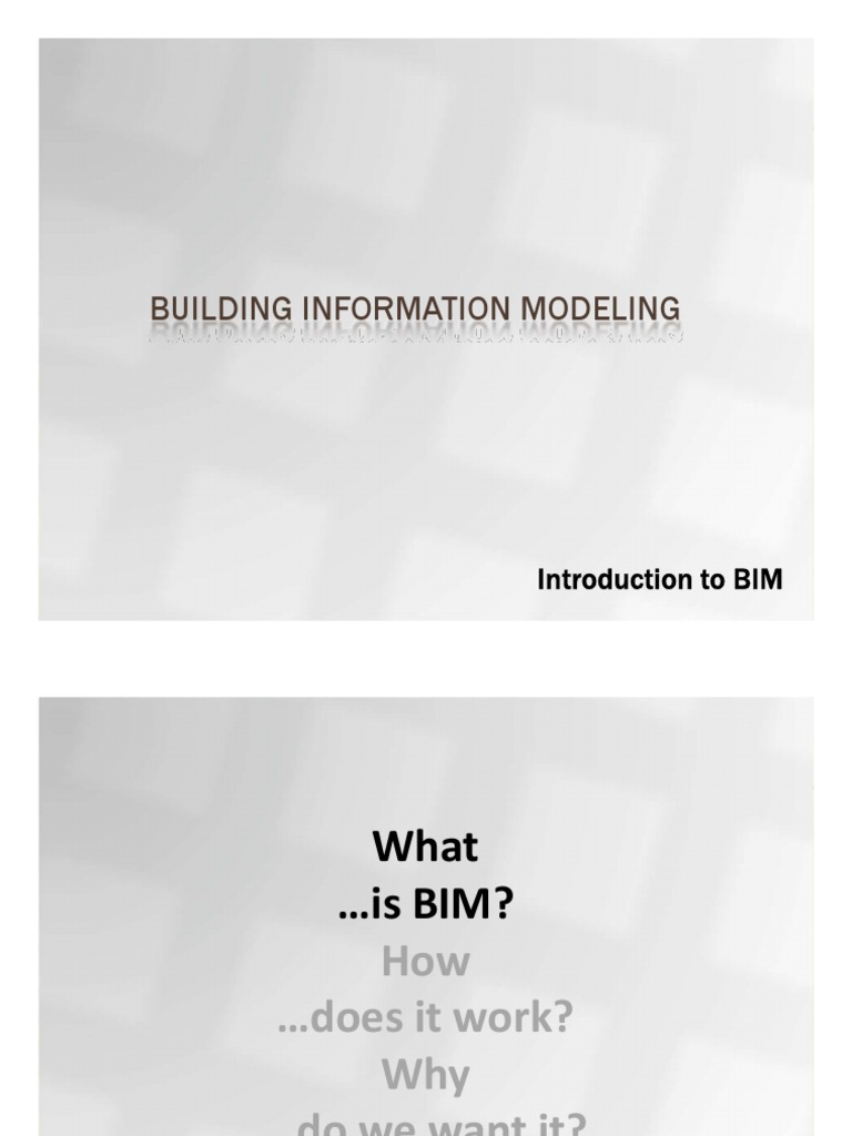 3a - Introduction To BIM - Lecture | PDF | Building Information ...