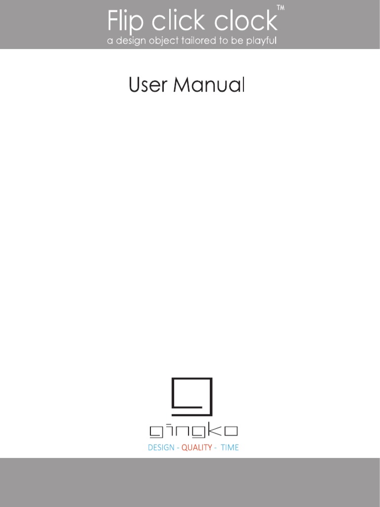 Flip Click Clock Instruction Manual | PDF