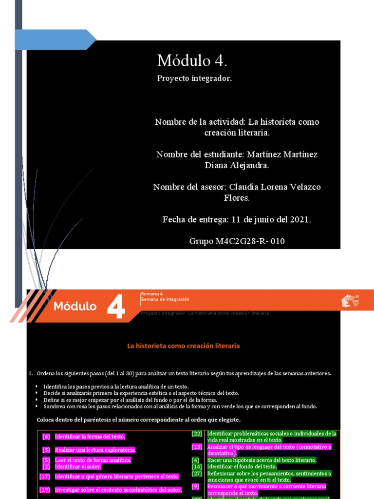 Proyecto Integrador Módulo 4 Pdf Cómics Autor