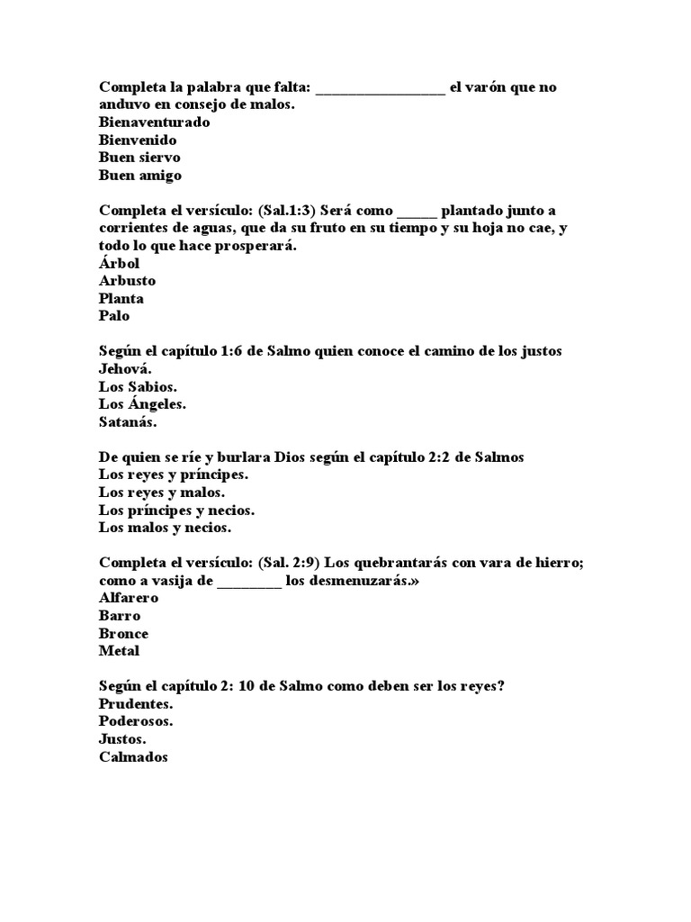 Libro de Los Salmos Cap 1 Al 38 Conexion Biblica | PDF | Salmos | Perdón