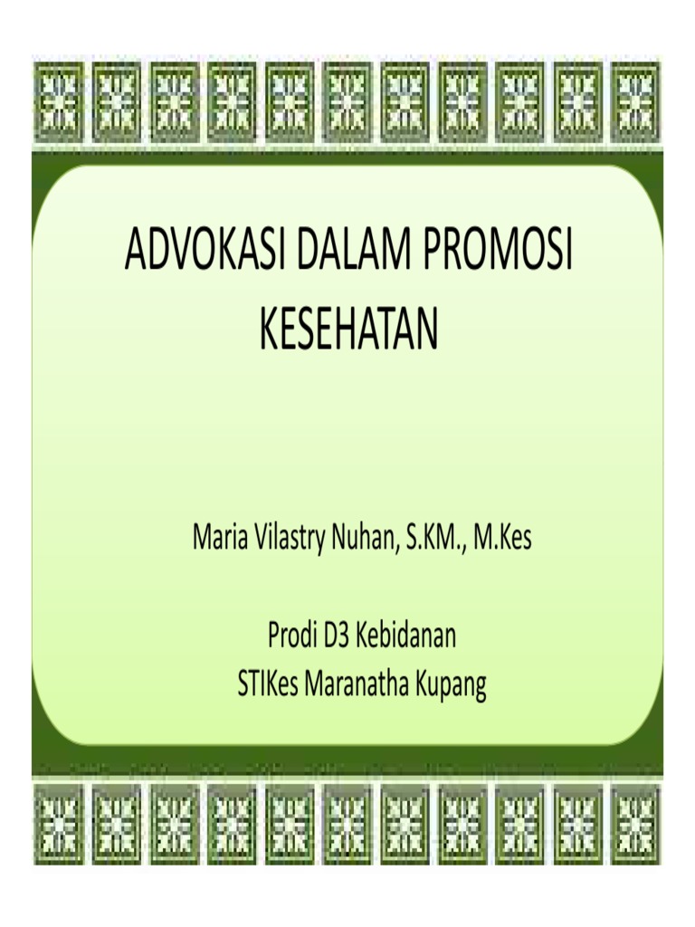 Advokasi Promosi Kesehatan 2021 | PDF
