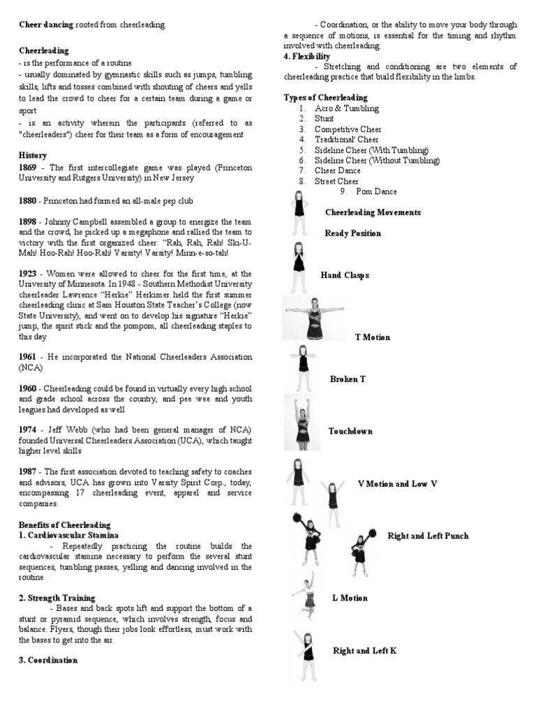 Cheerdance Handout Attachment | PDF | Cheerleading | Individual Sports