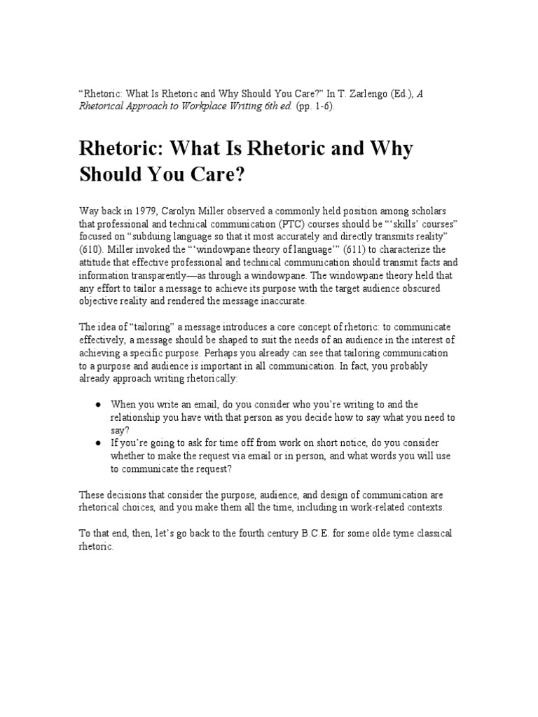 Rhetoric - RAWWr - 6 - Chapter 1 | PDF | Rhetoric | Human Nature