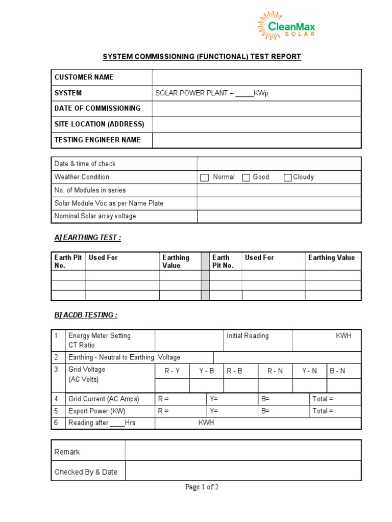 I&C Log Sheet | PDF | Solar Power | Power Inverter