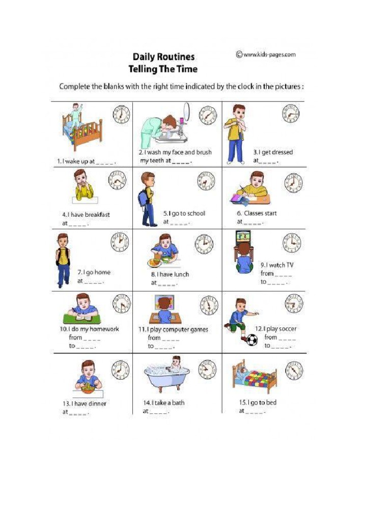 Daily Routine Writing Exercise | PDF | Meal | Food And Drink