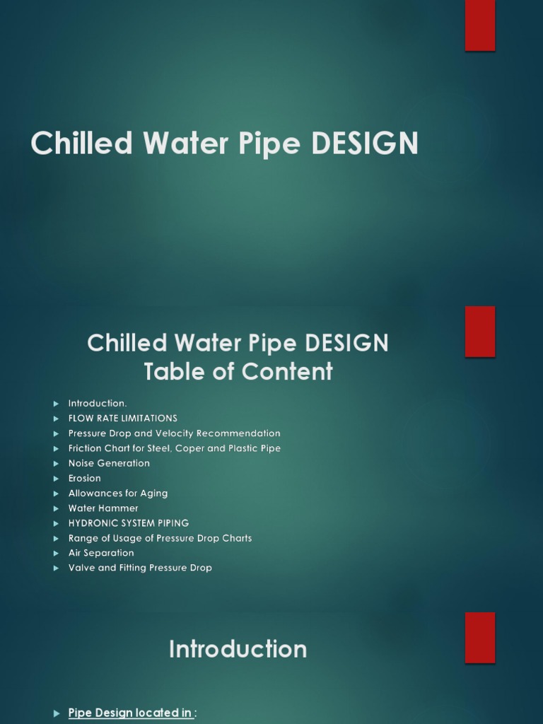 Chilled Water Pipe DESIGN | PDF | Pipe (Fluid Conveyance) | Continuum ...