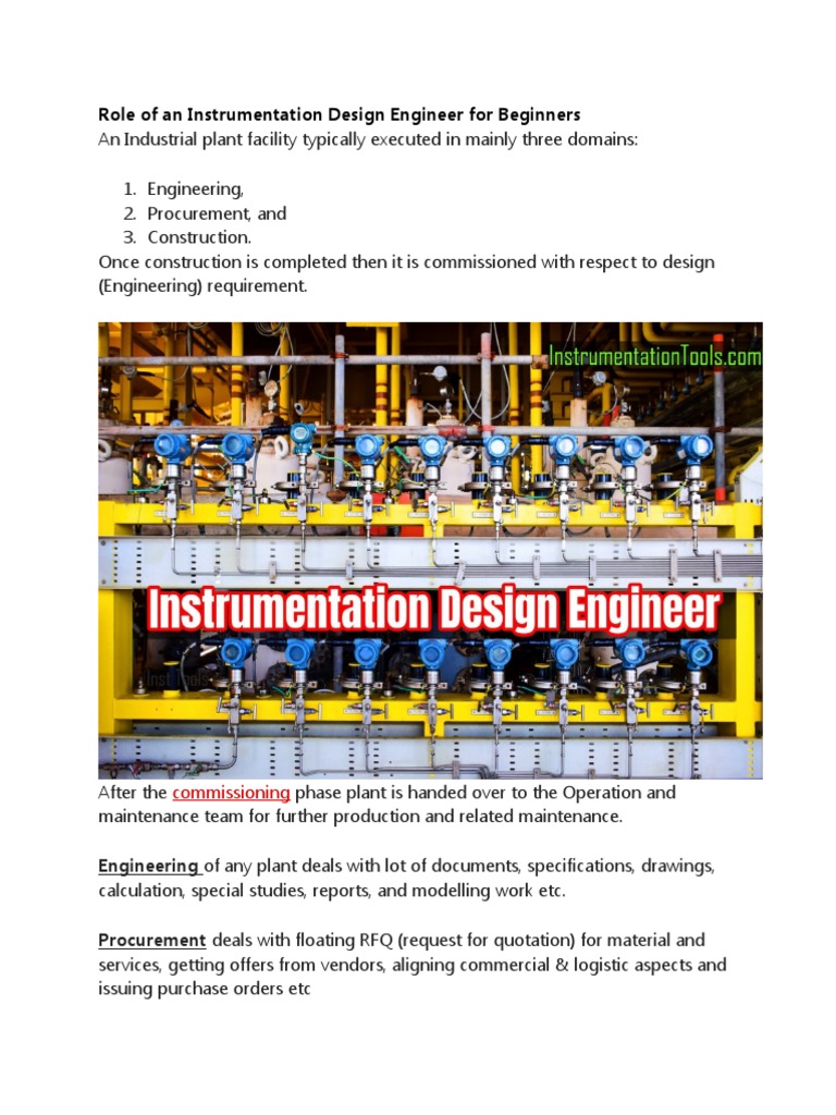 Role of An Instrumentation Design Engineer For Beginners | PDF | Valve ...