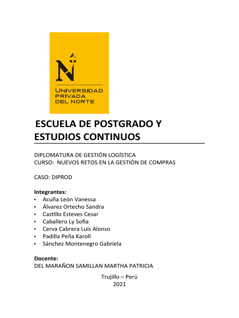 Caso Diprod Grupo#04 | PDF | Presupuesto | Inventario