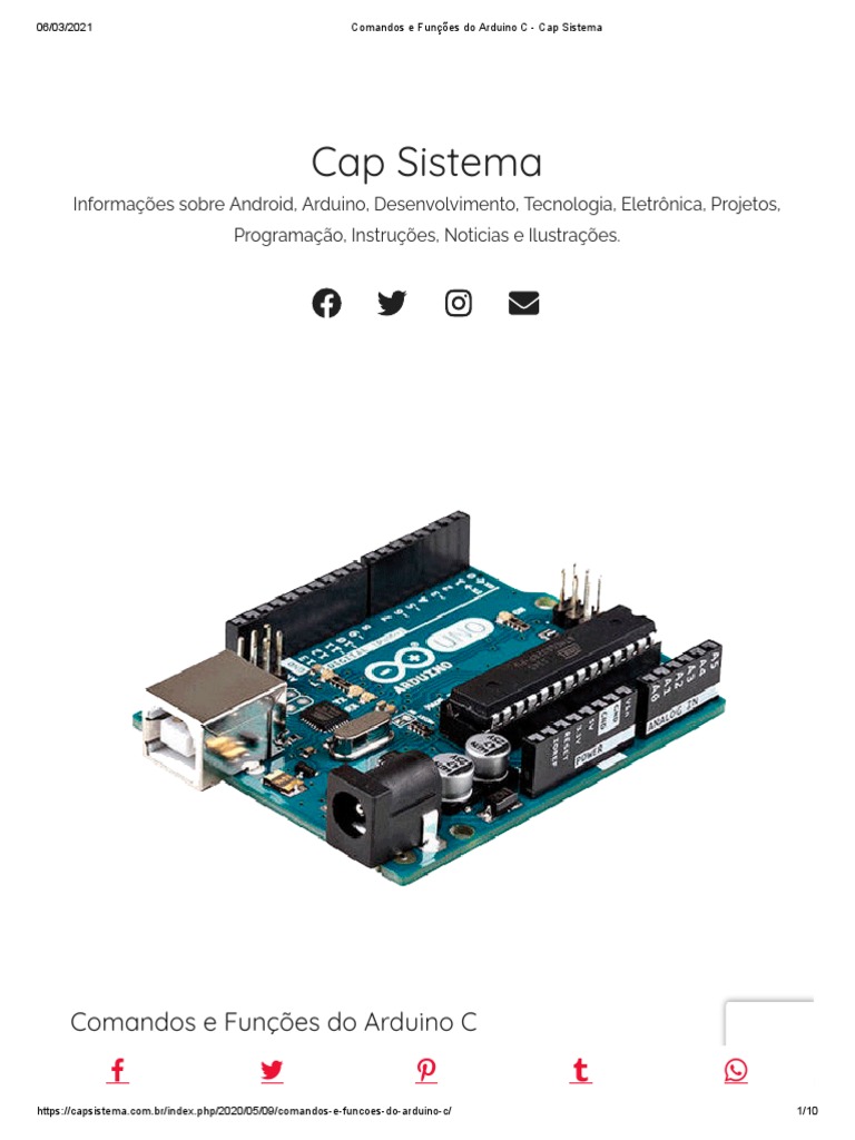 Comandos e Funções Do Arduino C - Cap Sistema | PDF | Arduino ...