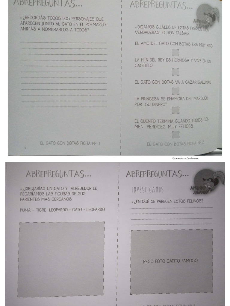 Actividad El Gato Con Botas | PDF
