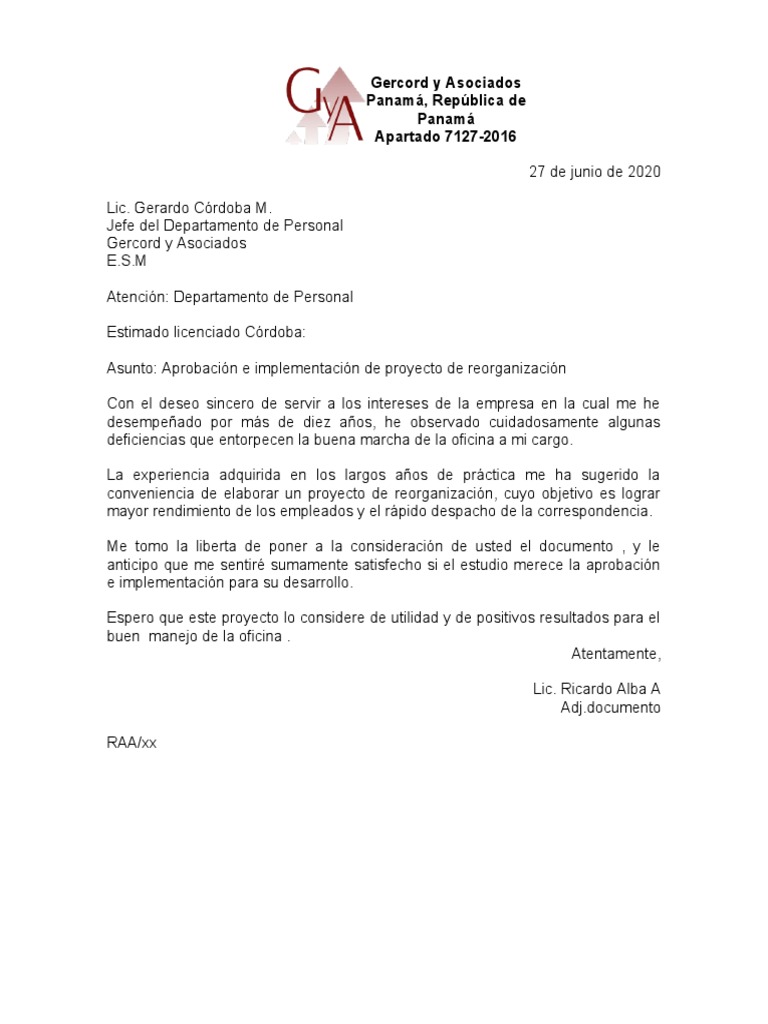 Carta Estilo Bloque Modificado | PDF