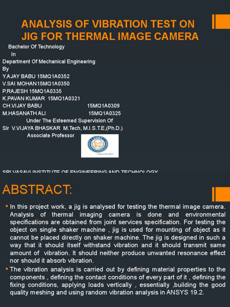 Analysis of Vibration Test On Jig For Thermal Image Camera | PDF ...