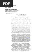 Pagtupad NG Sariling Tungkulin Bilang Mamamayan | PDF