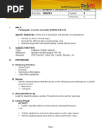 Detailed Lesson Plan in ZUMBA | PDF | Lesson Plan | Physical Education