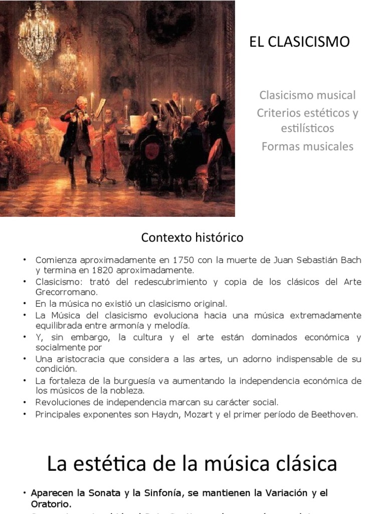 El Clasicismo | PDF | Periodo Clásico (Música) | Sonata