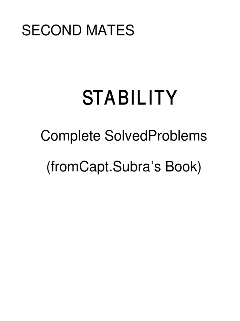 Stability (Complete Solved Problems From Capt. Subra Text Book) | PDF