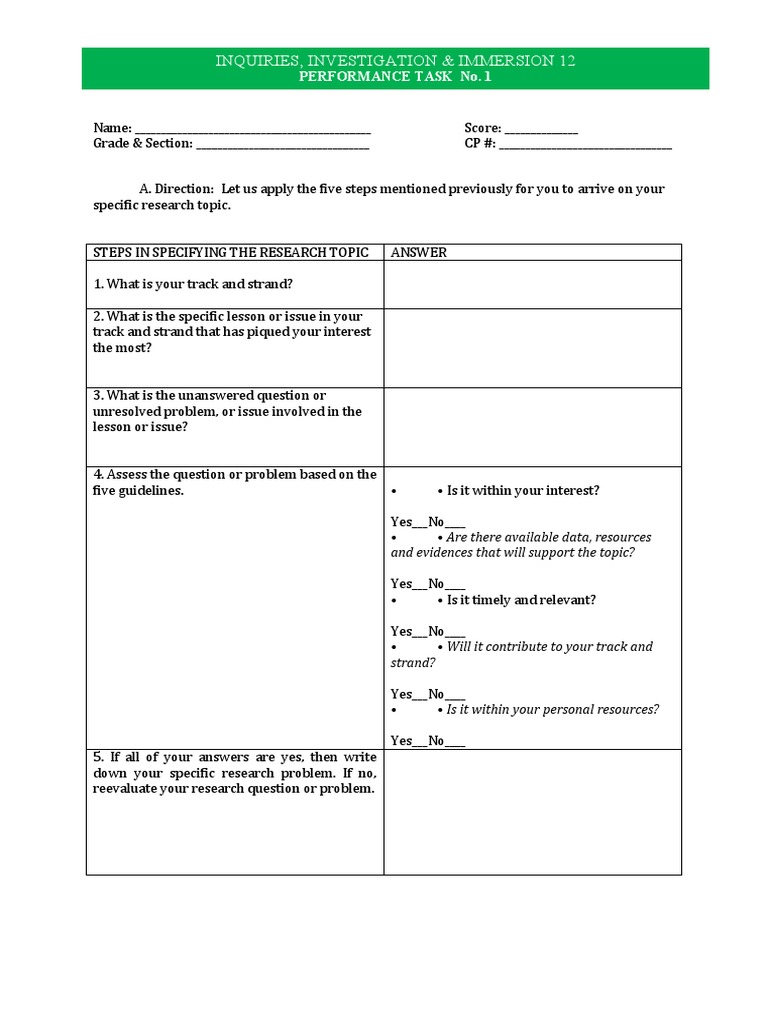 Third Grading-3i's Performance Task | PDF | Question | Rubric (Academic)