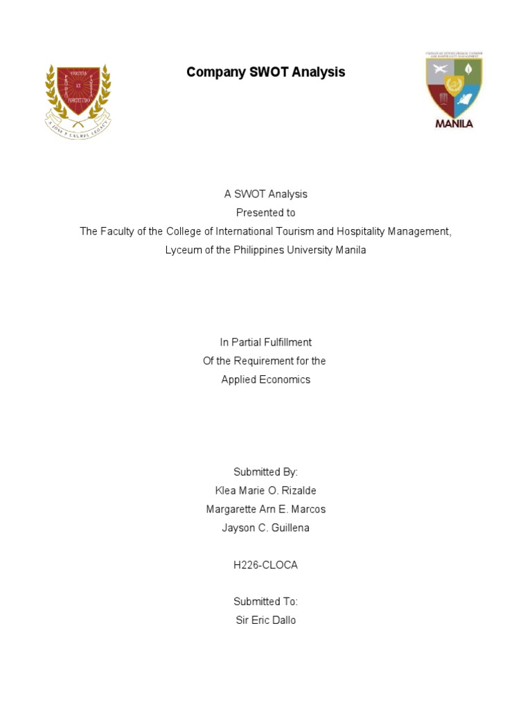 Astoria Palawan SWOT Analysis Report | PDF | Market (Economics) | Marketing