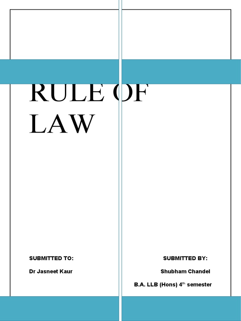 Rule of LAW | PDF | Rule Of Law | Supreme Court Of India