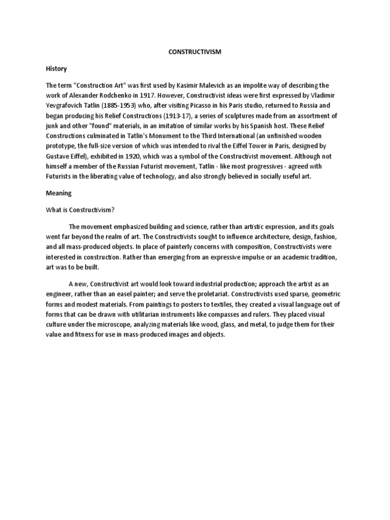 Constructivism History | PDF | Style | Movements