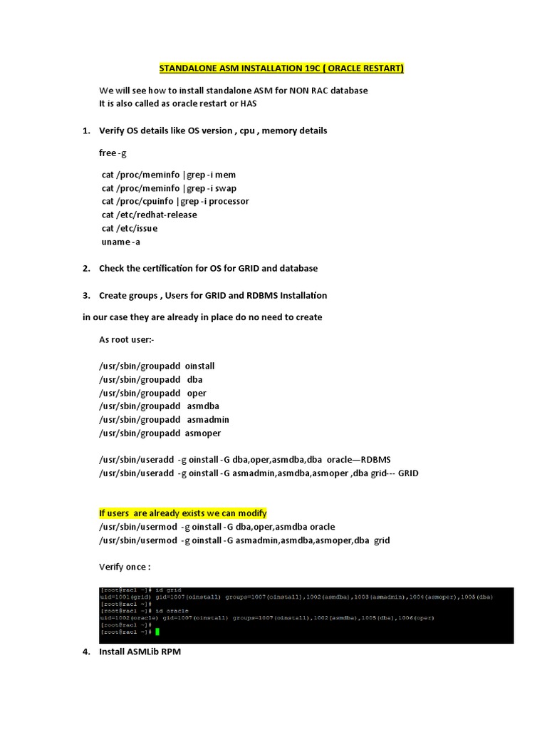 1.install ASM Using ASMLib 19c | PDF | Relational Database | Operating ...