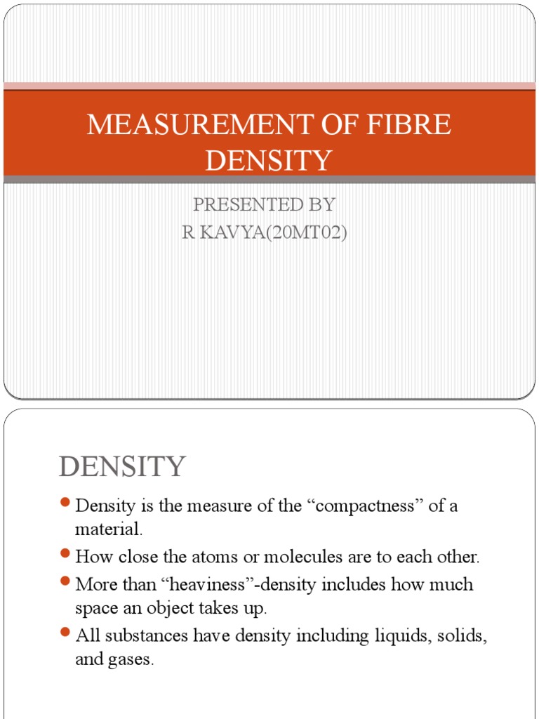Measurement of Fibre Density | PDF | Density | Fibers