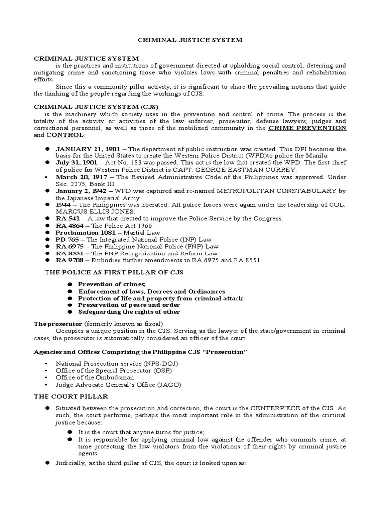 Criminal Justice System | PDF | Arrest | Crime Scene