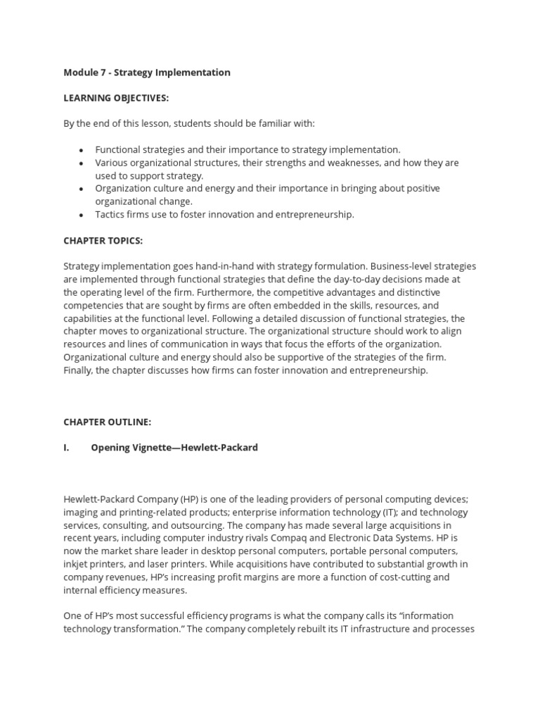 SBA - Module 7 (BB) | Download Free PDF | Strategic Management | Enterprise Resource Planning