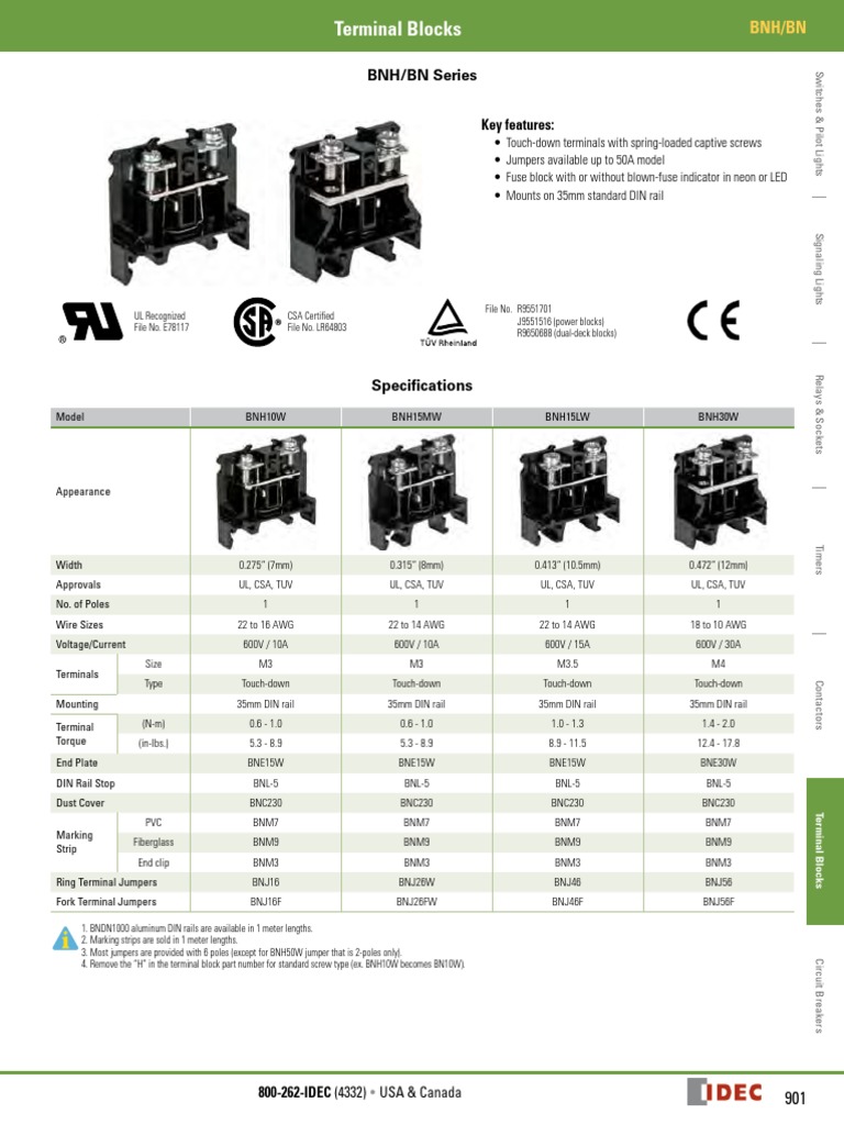 Key Features:: BNH/BN Series | PDF | Fuse (Electrical) | Screw
