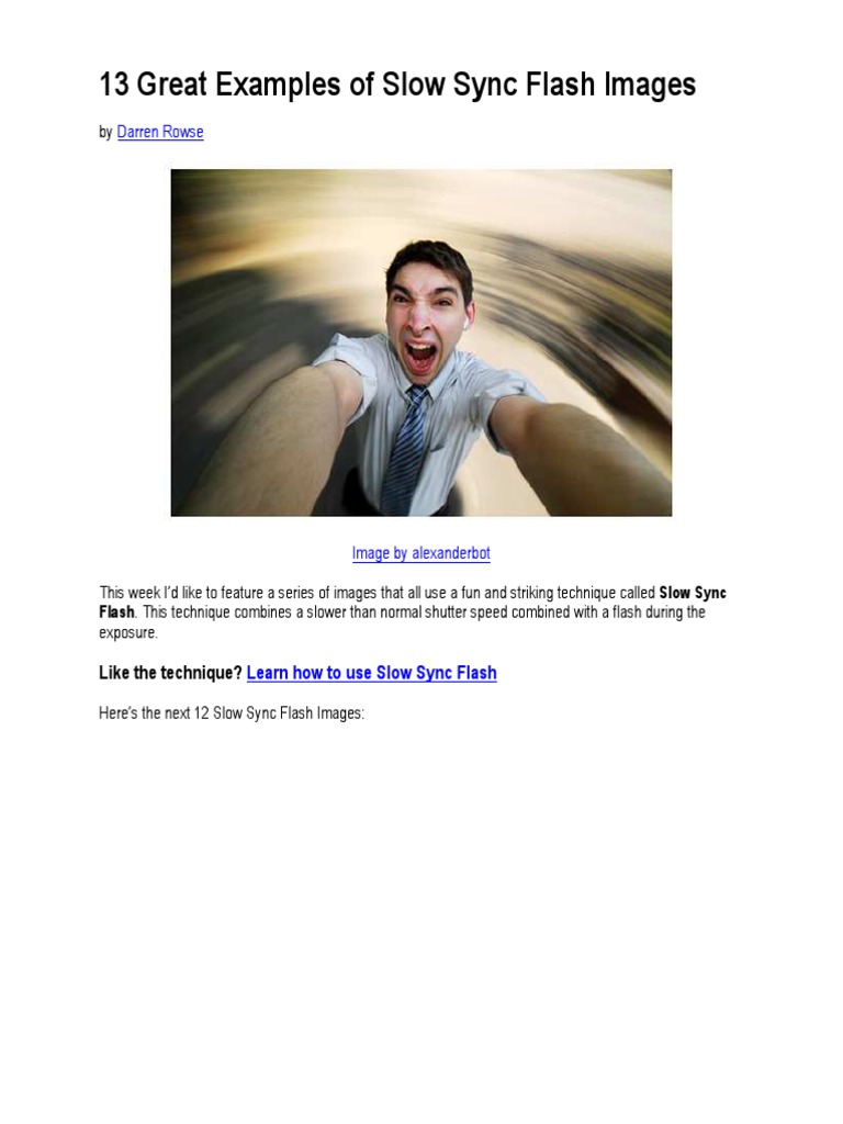 13 Great Examples of Slow Sync Flash Images | PDF | Flash (Photography ...