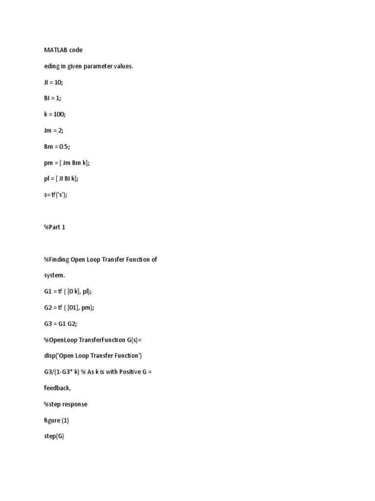 MATLAB Transfer Function Analysis | PDF
