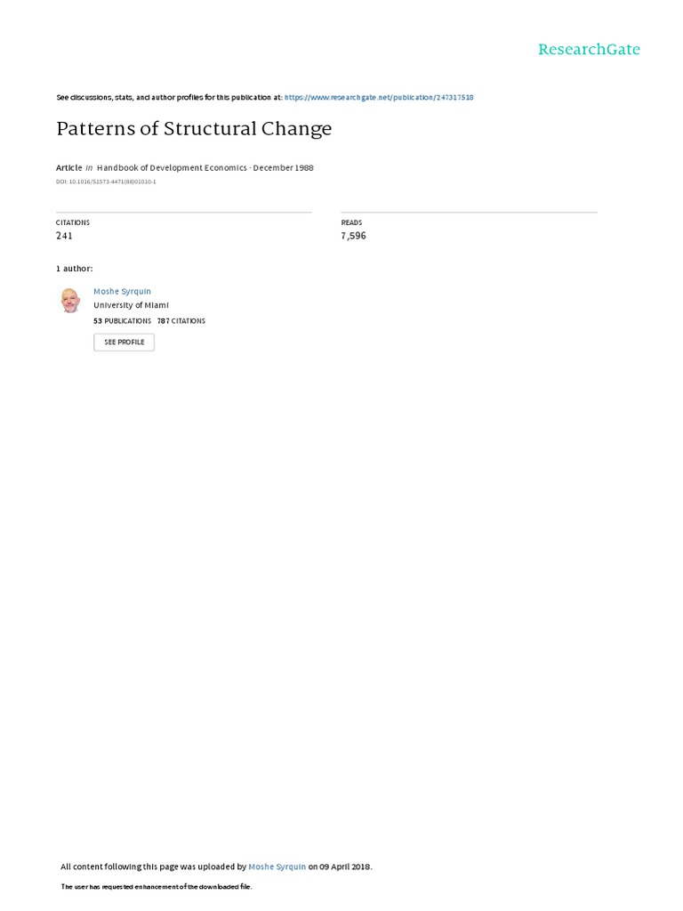 Patterns of Structural Change | PDF | Economic Growth | Economic ...