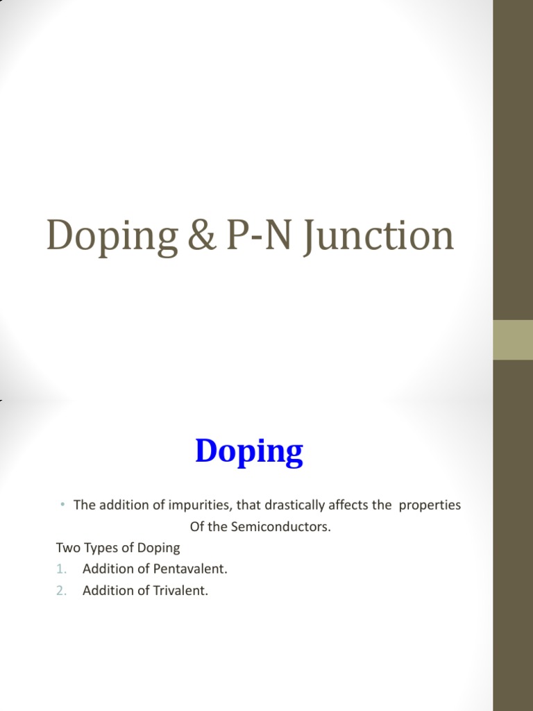 Doping & PN Junction | PDF | P–N Junction | Diode